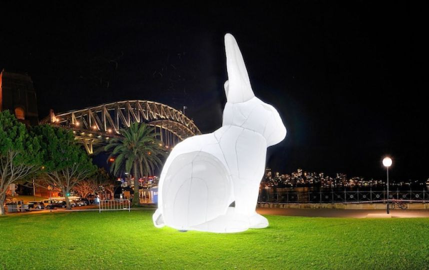 So There Are Five Giant Glowing Rabbits Hopping Their Way into NYC This ...
