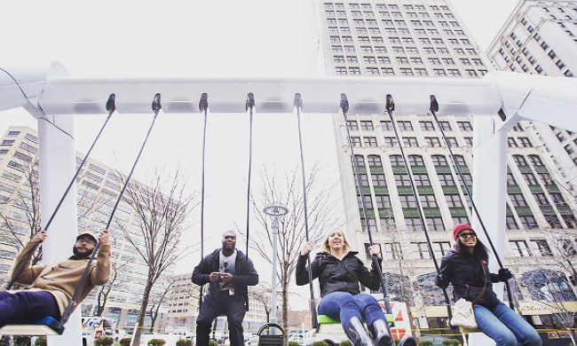 Check Out This Incredible Musical Swing Set at Brookfield Place's ...